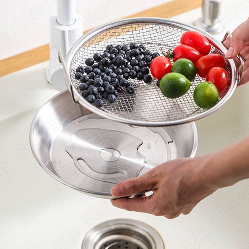 1 Set Kitchen Oil Strainer Pan Stainless Steel Frying Oil Strainer Pan ...
