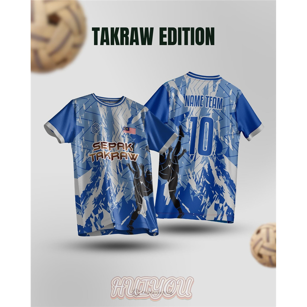 【Free Custom Name & Number】STL Sepak Takraw League Full Sublimation Jersey T-shirt | Shopee Malaysia