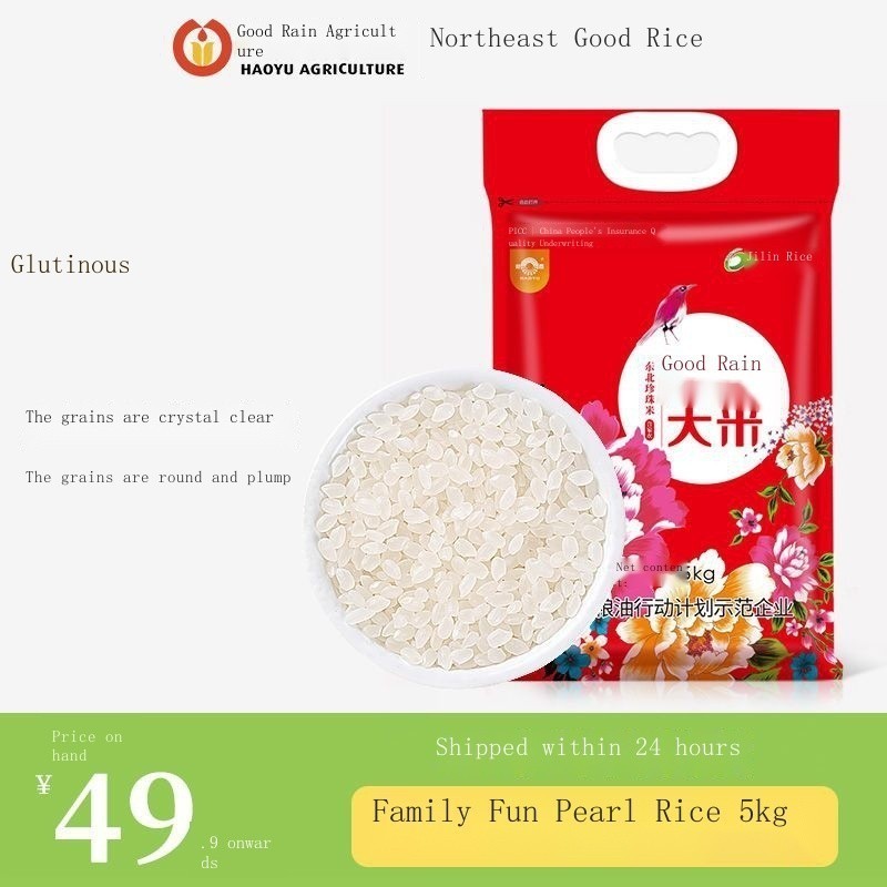 2023 New Rice Good Rain Northeast Rice Pearl Fragrant Rice 5kg Round ...