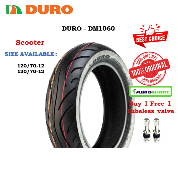 TAYAR DURO DM1060 120/70-12, 130/70-12 TUBELESS TYRES | Shopee Malaysia
