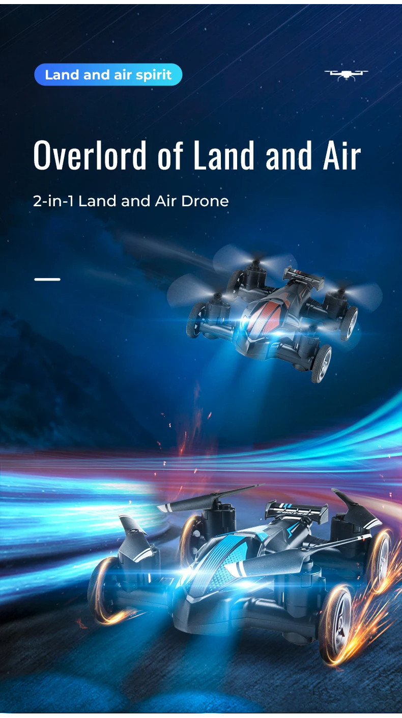 JJRC Explosion Mini land And Air Remote Control Aerial Drone Four-Axis ...