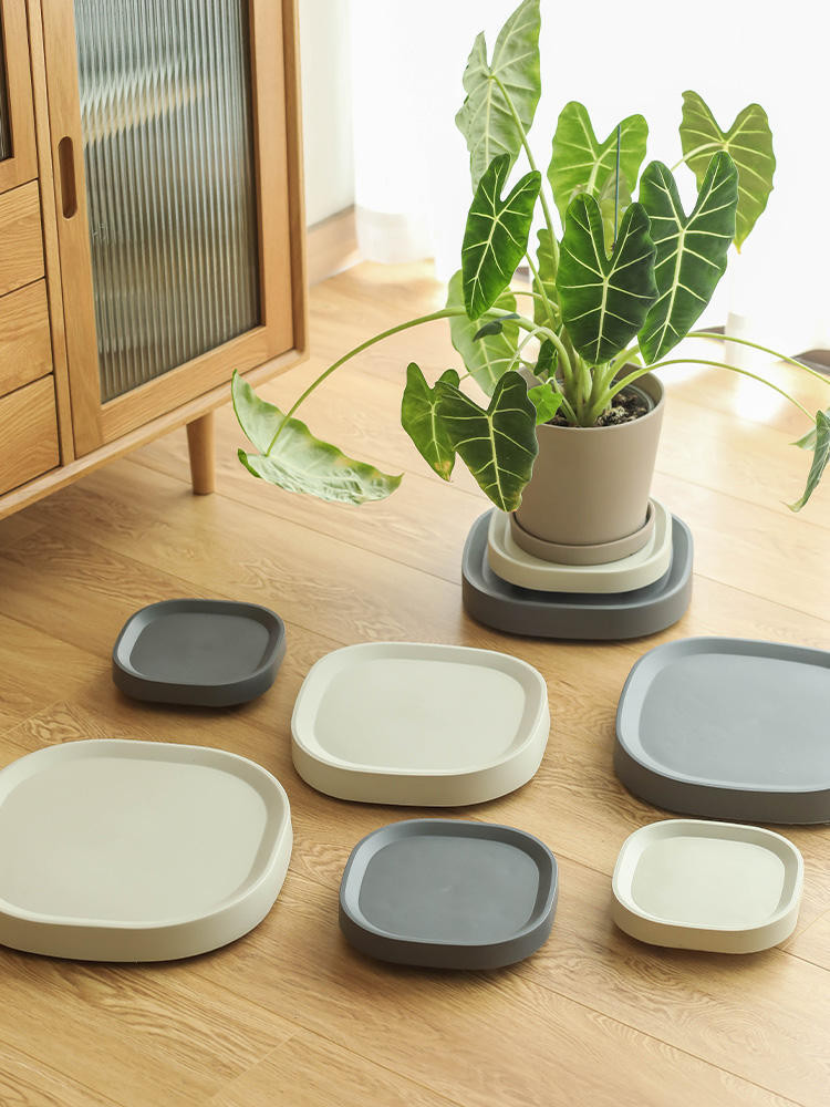 Handheld Flowerpot Tray with Hidden Wheel Roller Universal Wheel White ...