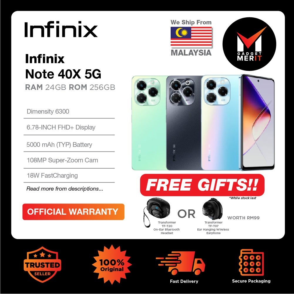 Infinix Note 40X 5G Smartphone | Mediatek Dimensity 6300 | 6.78" IPS ...