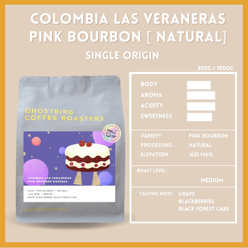 Colombia Las Veraneras Pink Bourbon Natural🦉GHOSTBIRD COFFEE Freshly ...