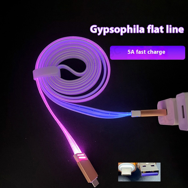 2 In 1 Starry Sky Luminous Charging Cable 100W Super Fast Charger Cord ...