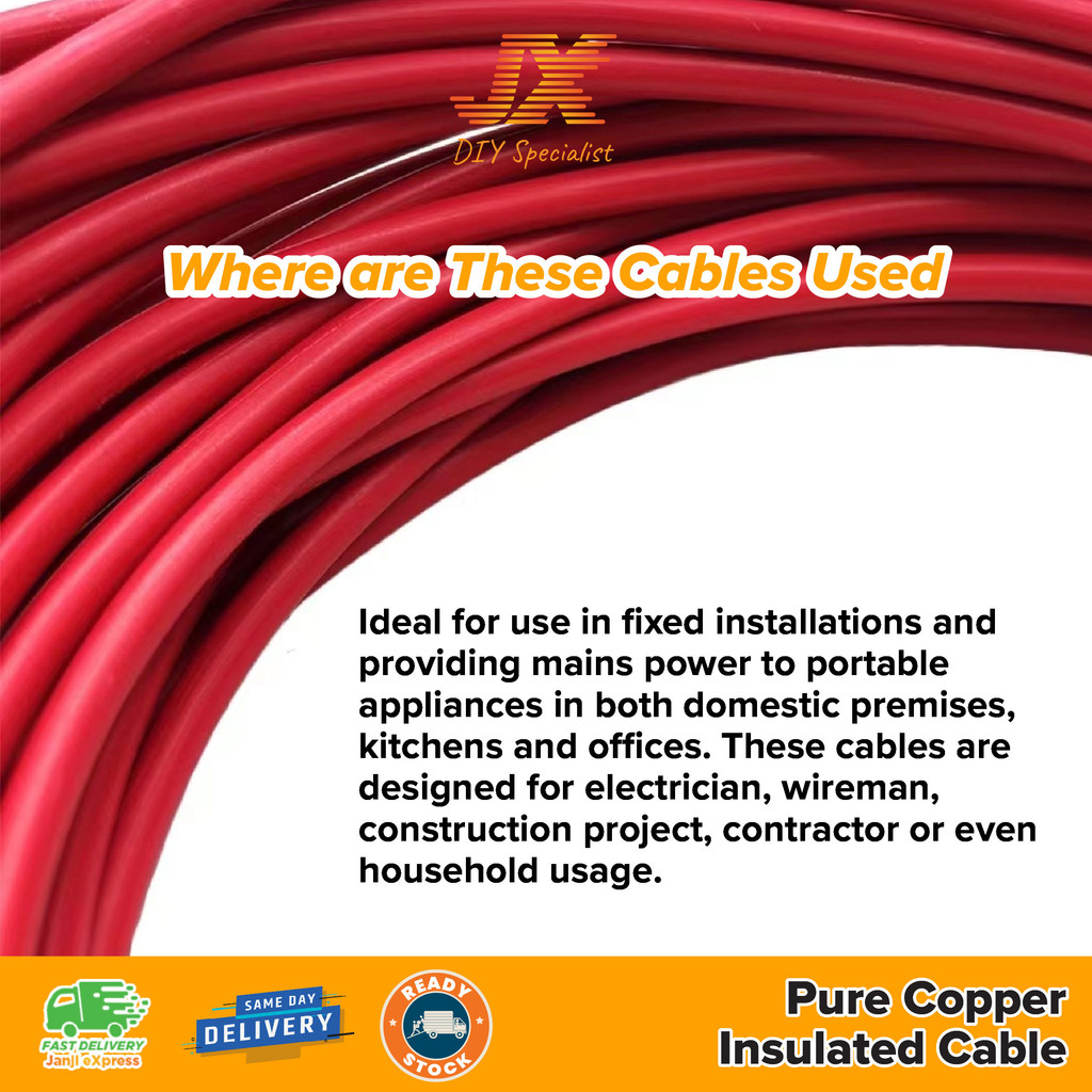 MILLION PVC Insulated Cable Auto Control Cable 100% Pure Copper Wire Kabel Wayar 1.5mm 2.5mm 4mm ...