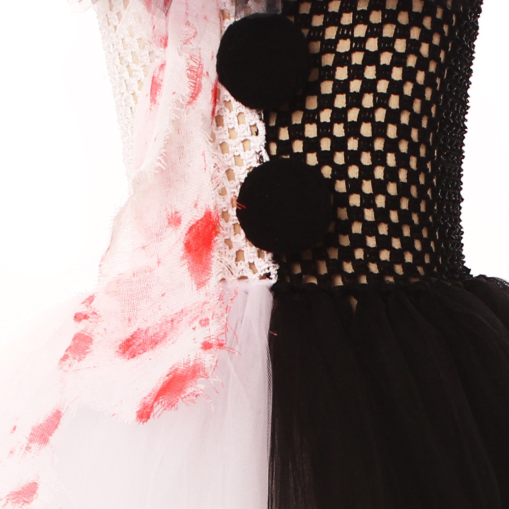 Terrifier Art Clown Costume Girl Black White Fancy Tutu Dress Up Horror ...