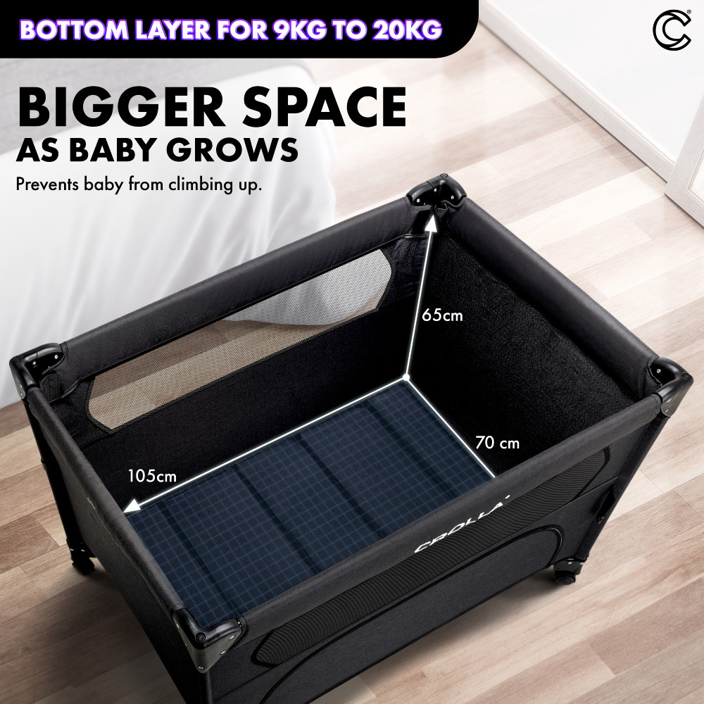 Crolla Ally Two Tone Foldable Baby Playpen with Sliding Door | Newborn ...