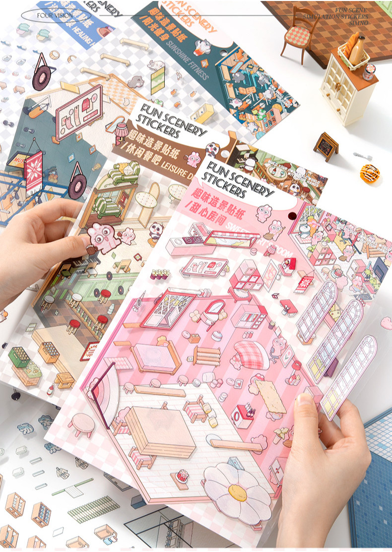 Super Large Size Storage Landscaping Sticker DIY Korean Style ...