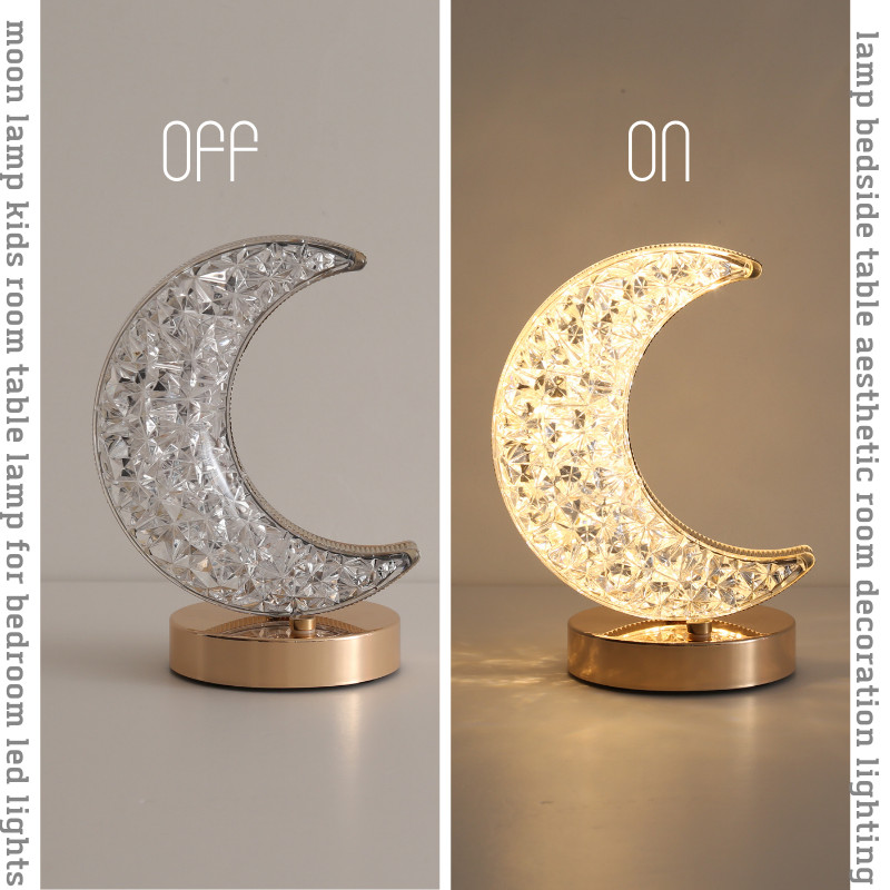 Bedroom Crystal Touch Dimming Night Light Girls Room Home Decor ...