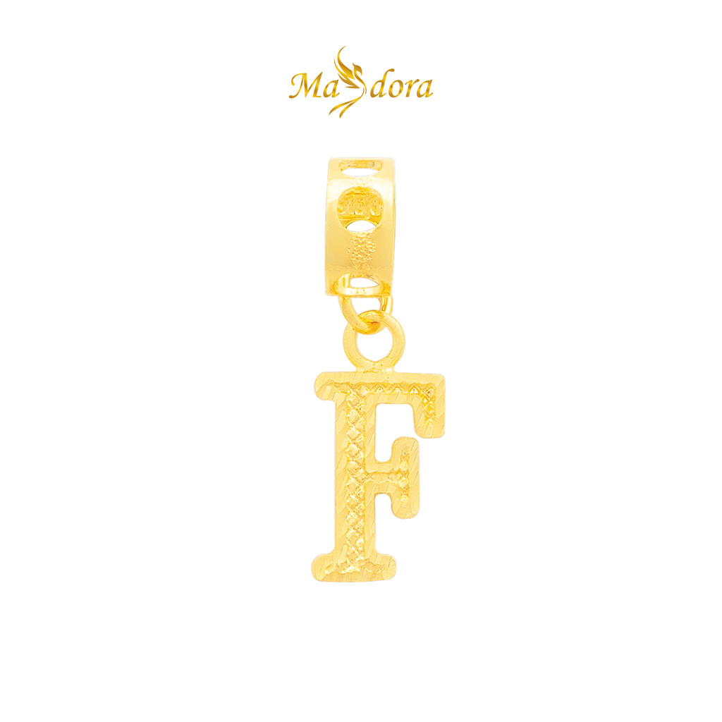 MASDORA 916 Gold Charms Charm Emas ~ Alphabet F (EMAS 916/22K) | Shopee ...
