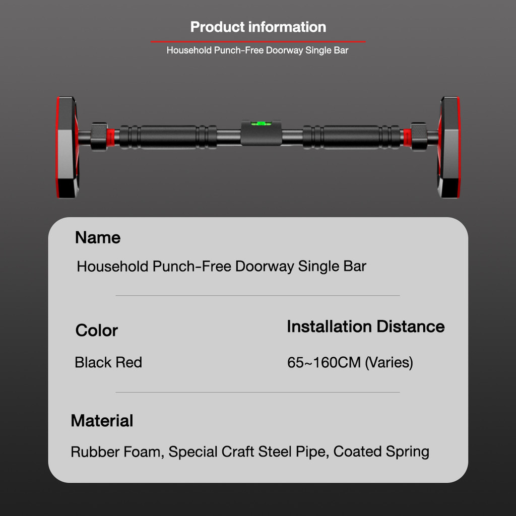 Wall Horizontal Bar Indoor Fitness Door Pull-up bar Adjustable With ...