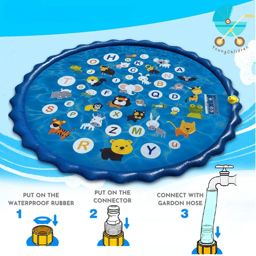 👶Kolam Air Pancut Mandi Budak Kolam Air Pancut Water Splash Pool Kids ...