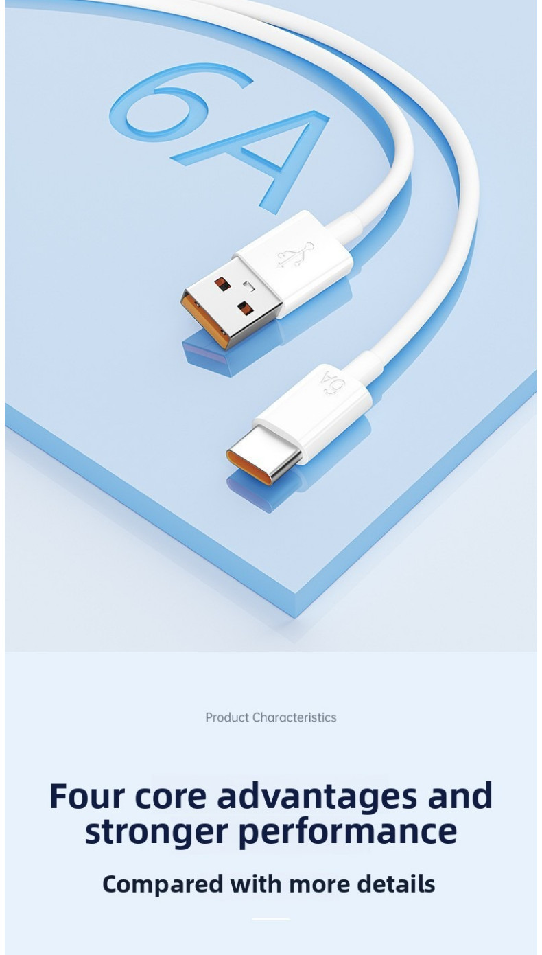 High-Speed 6A USB-C Cable 120W Fast Charge Compatible with 100W/66W/40W | Shopee Malaysia