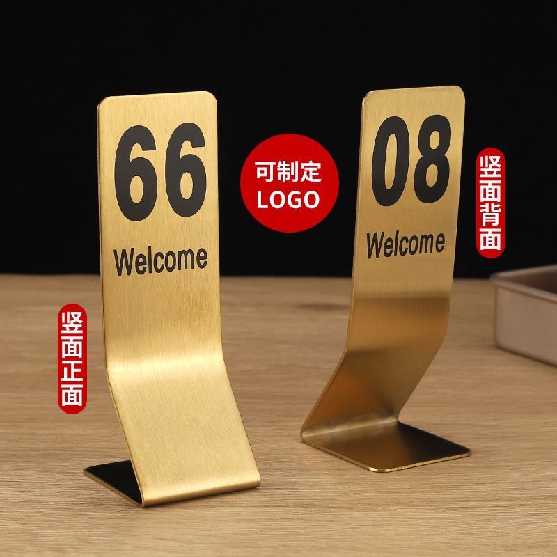 Table Number Plate Vertical Restaurant Table Plate Stainless Steel ...