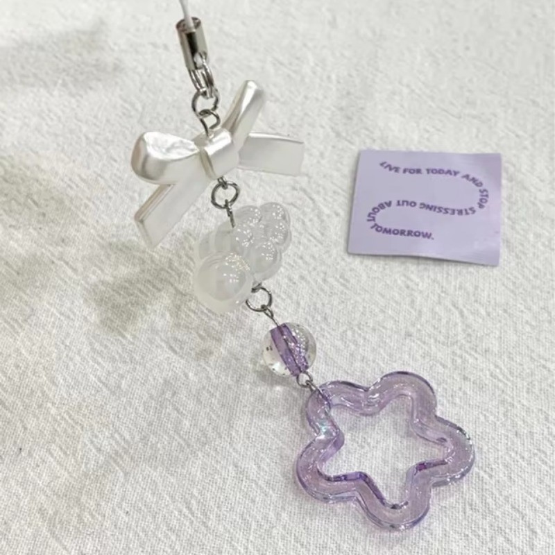 Y2K Phone Chain Bowknot Cellphone Lanyard Charm Cute Kawaii Keychain ...