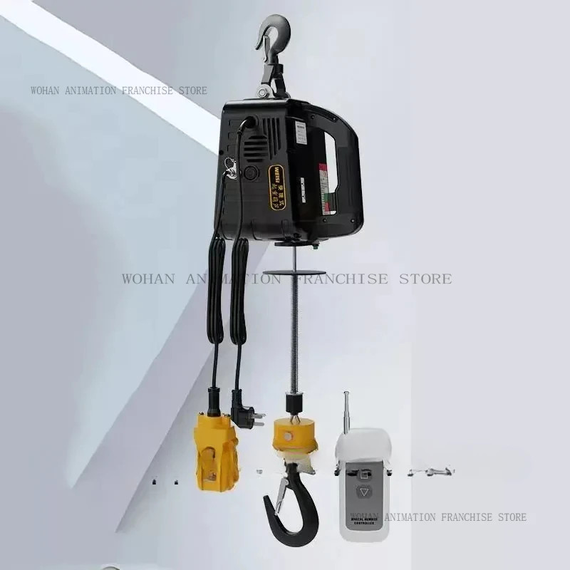 Mini electric hoist 220v small crane portable remote control household ...