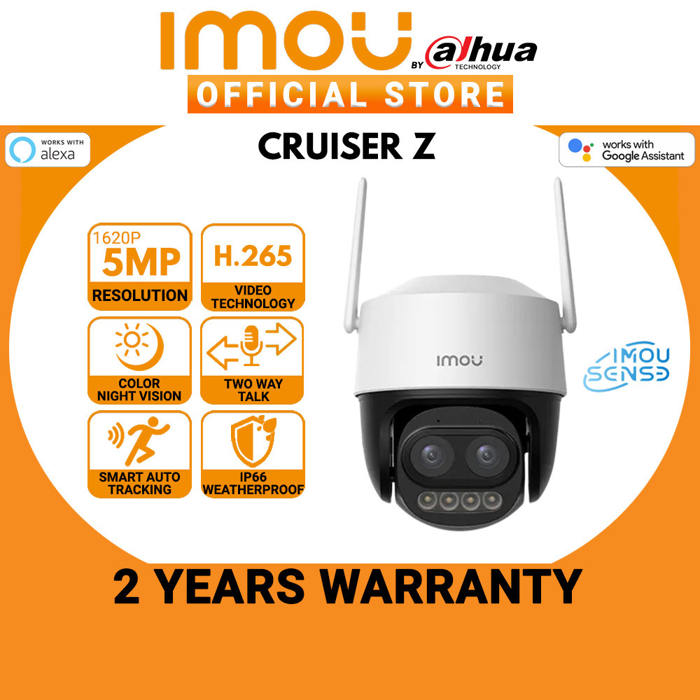 Imou Cruiser Z 5MP 3K Pan/Tilt Color Night Vision Two way Talk IP66 12x ...