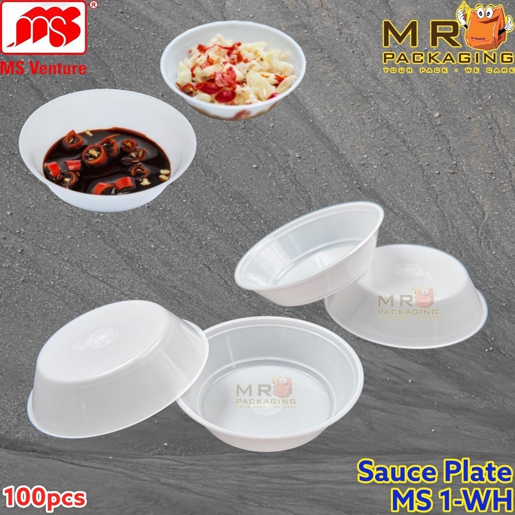 MS Venture MS 1 Sauce Plate [ 100pcs± ] Disposable Chilli Plate PP ...