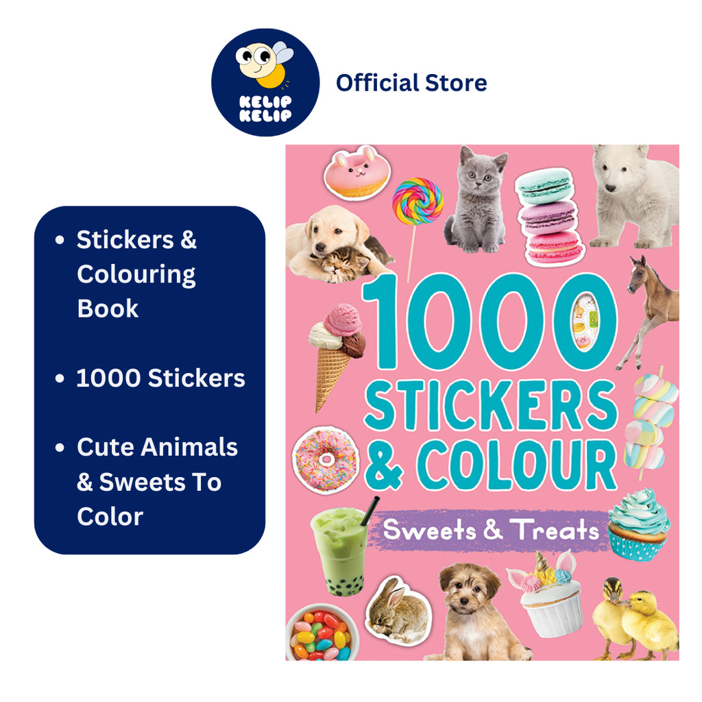 Sweets & Treats 1000 Stickers & Colouring Book For Kids To Color With ...