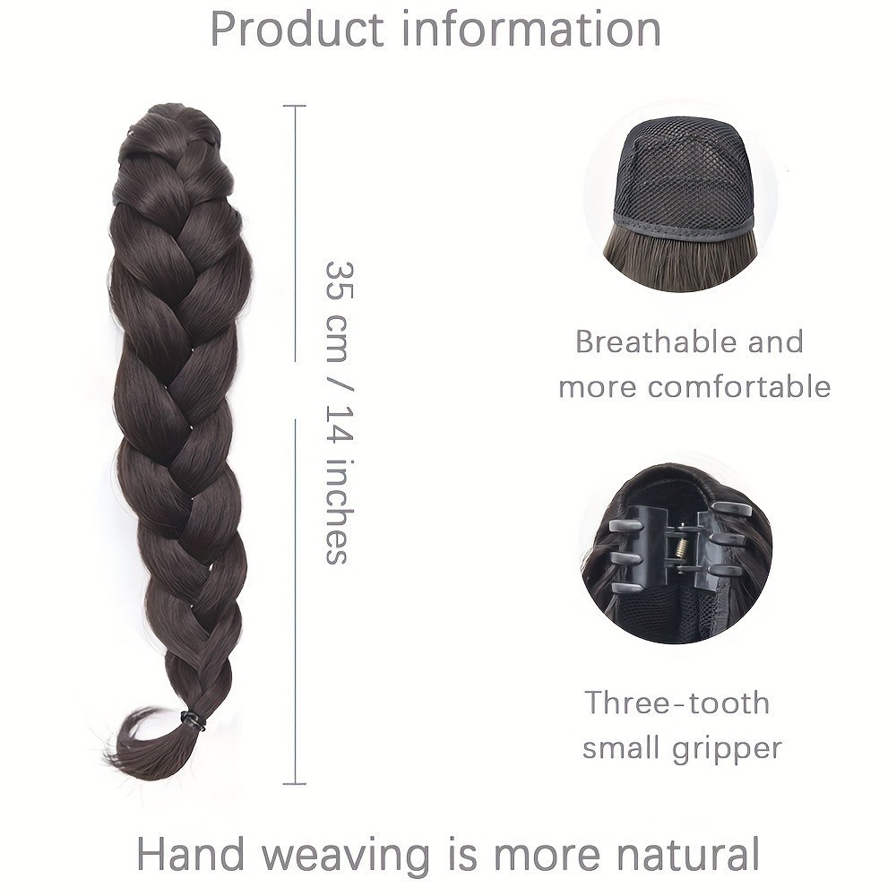 Wig Braids High Ponytail Grab Clip Style Simulation Hair Half-Tie Long ...