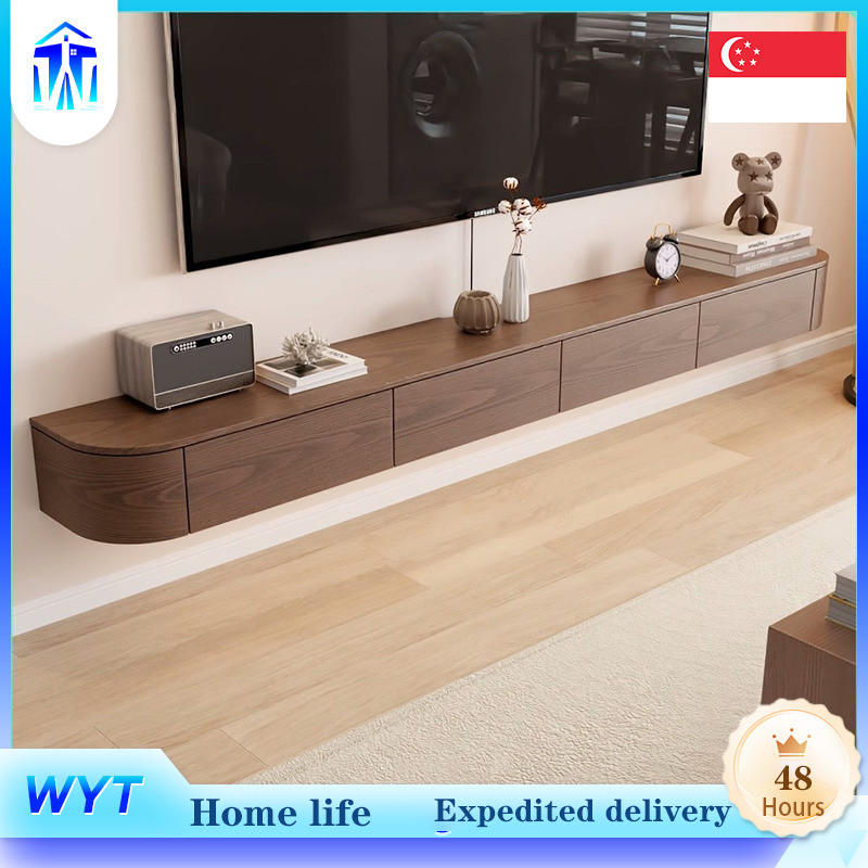 MY4 Solid MY4 Wood Console TV Suspended Rock Panel Cabinet Living Room ...