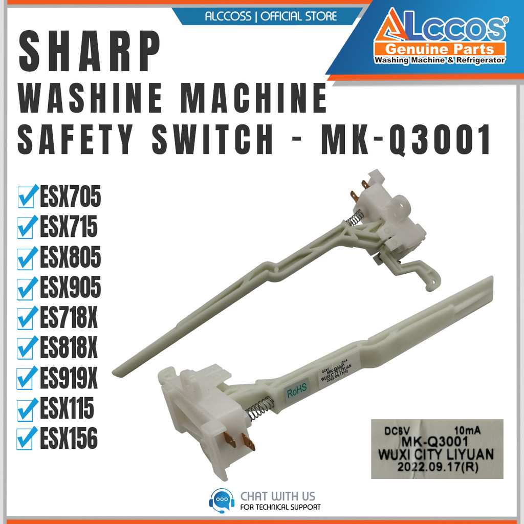SHARP WASHINE MACHINE SAFETY SWITCH - MK-Q3001 - ESX705/ESX715/ESX805 ...