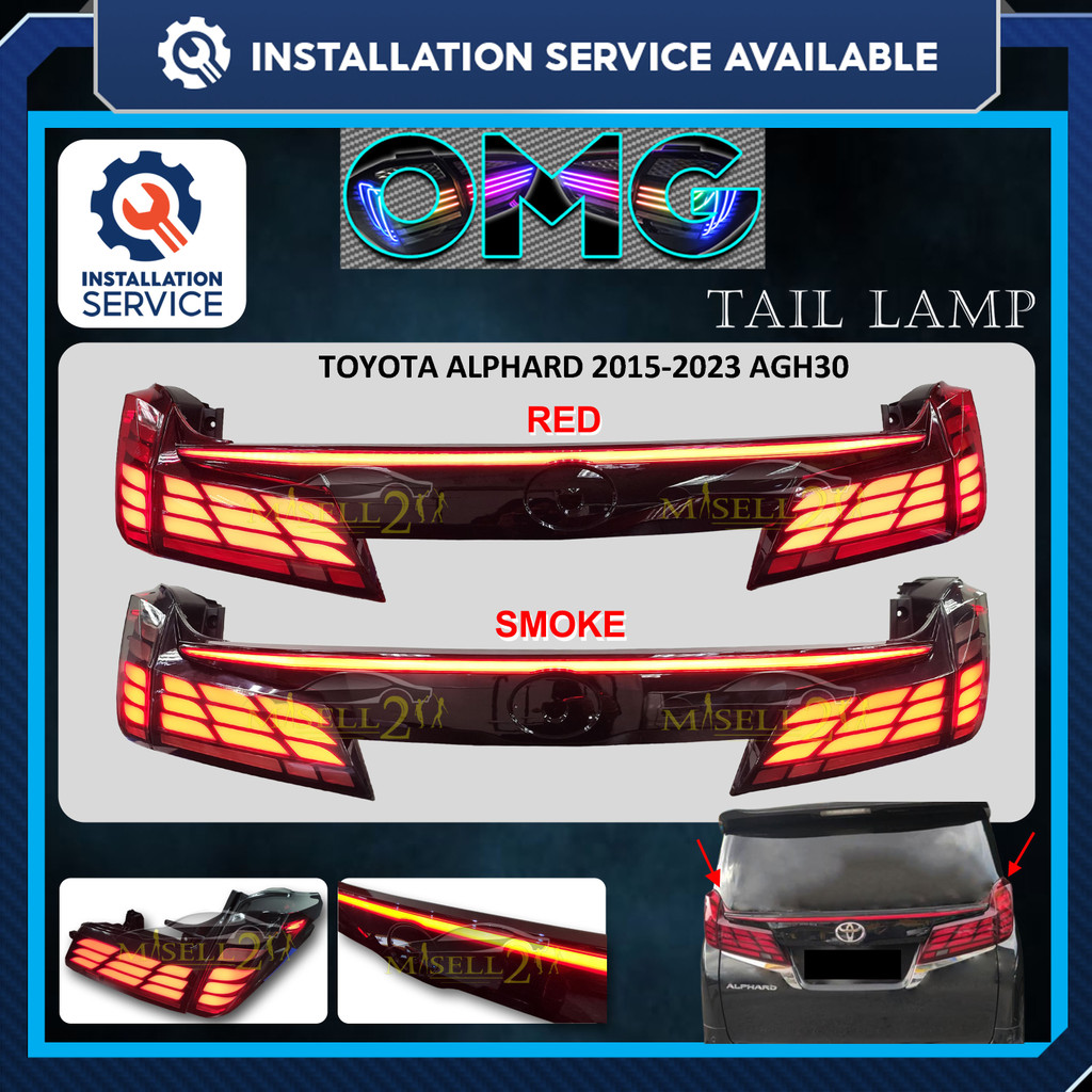 [Installation Provided] Toyota Vellfire Alphard AGH30 2015 - 2023 (AGH 40 Design) Dynamic Tail ...