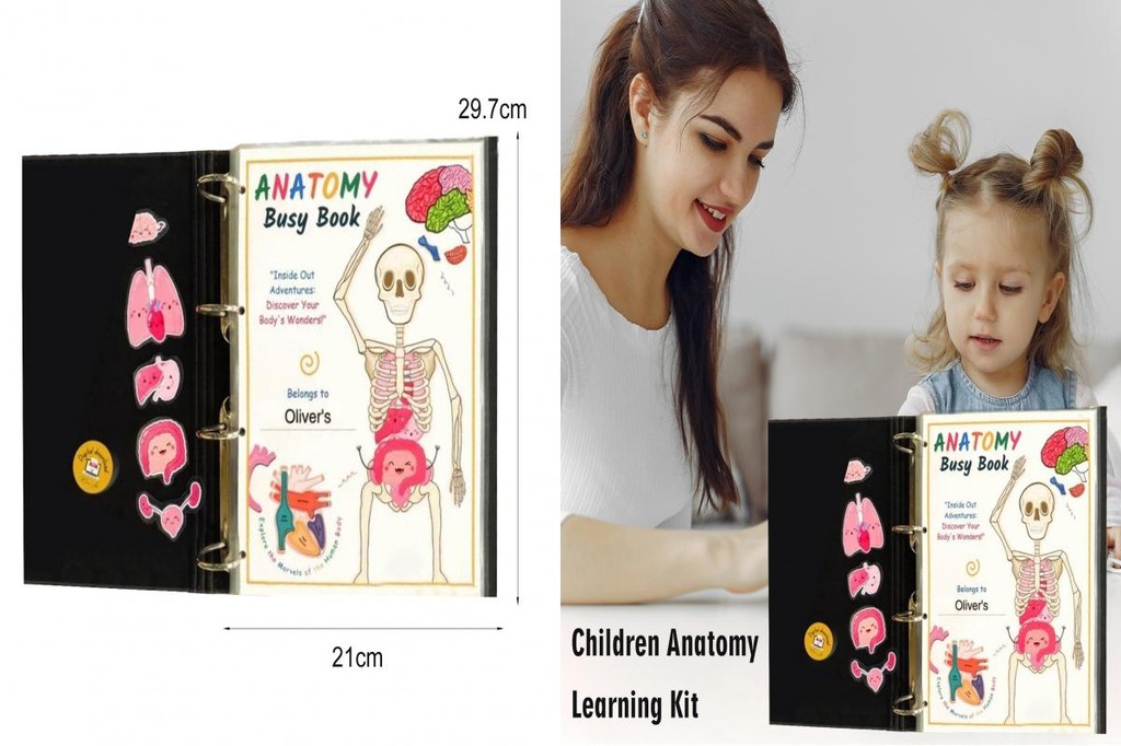 [TY] Interactive Human Anatomy Book Body Parts Busy Book Interactive Body Parts Learning Book ...