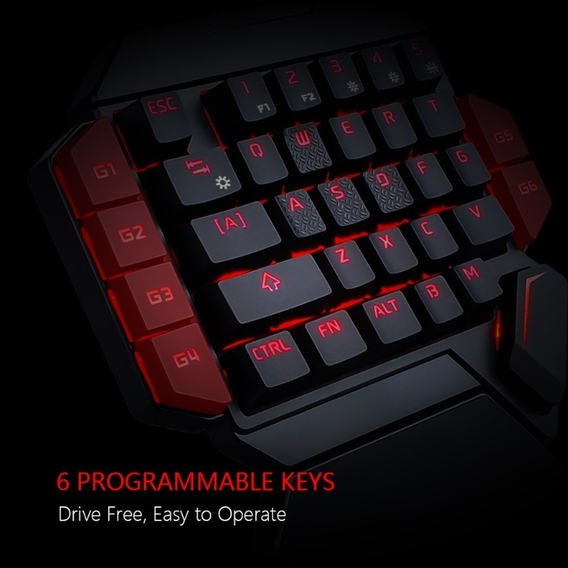 MAGEGEE TS31 USB Keyboard One-handed Wired 35 Keys Luminous Gaming ...