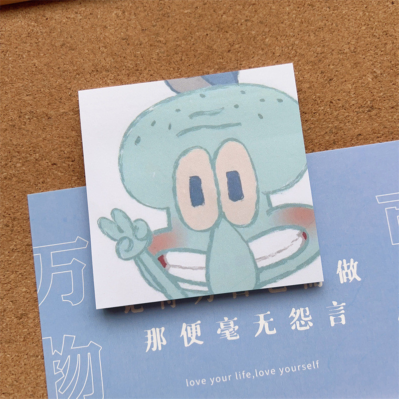 50 Sheets/set Cartoon SpongeBob SquarePants Theme Sticky Notes - Tear ...