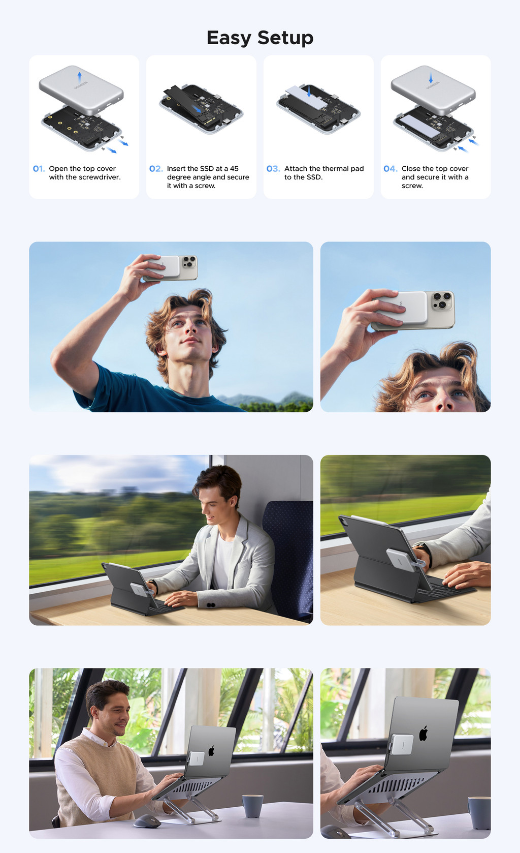 UGREEN Magnetic M2 NVMe SSD Enclosure Magsafe External Case PD 100W ...