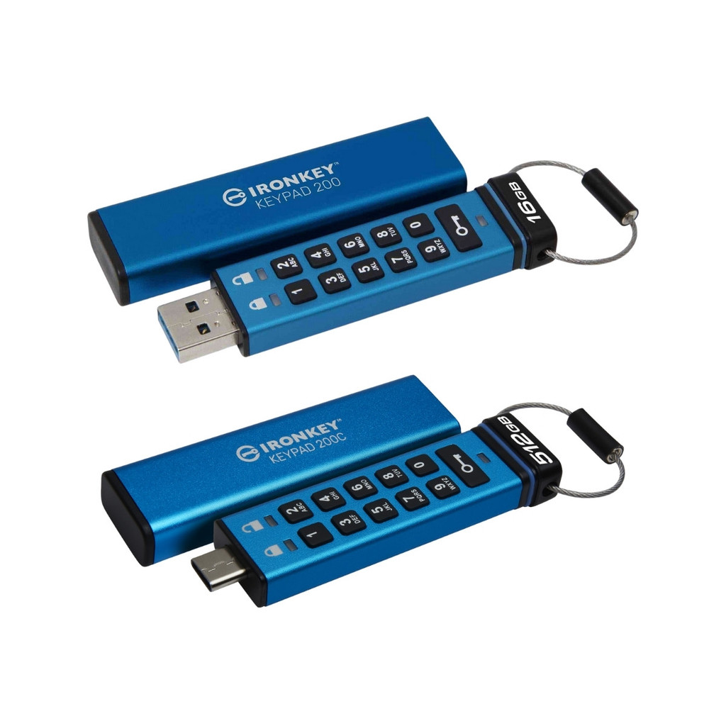 Kingston IronKey Keypad 200 Series USB Flash Drive 200C (16GB/32GB/64GB ...