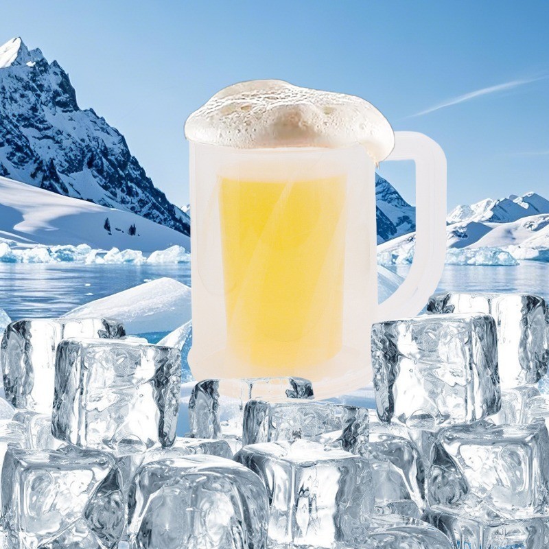 Fast Freezing Beer Cup with Double Layer , 200ml Plastic Ice Core for ...