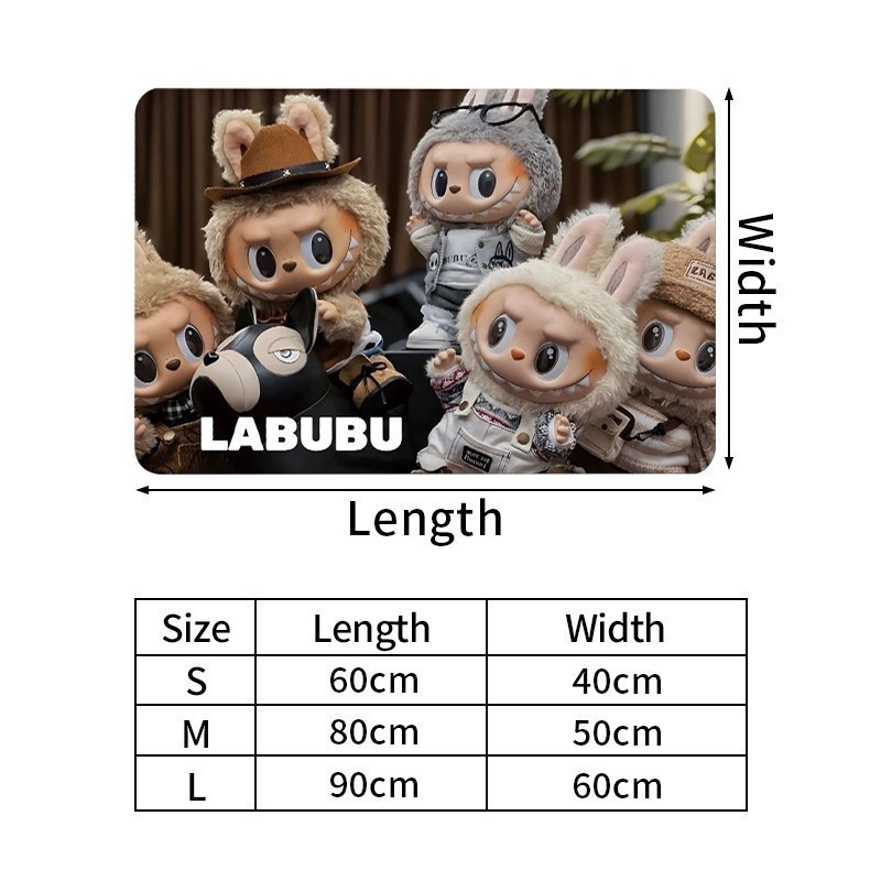 Cartoon Labubu Floor Mat Non Slip Foot Pads Bathroom Absorbent Door Mat ...