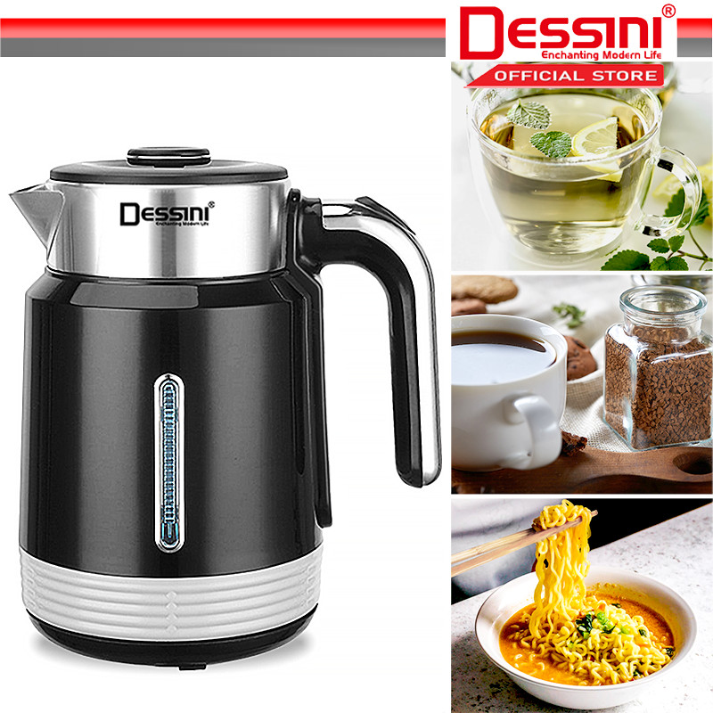 DESSINI ITALY 2.5L Stainless Steel Electric Kettle Automatic Cut Off ...