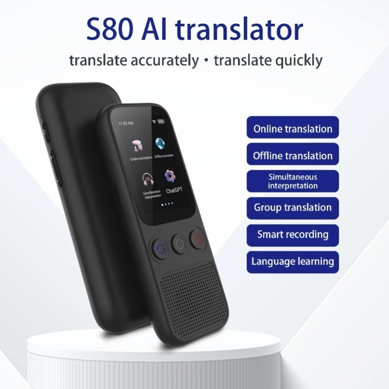 S80 Language AI Translator Device with 138 Languages Voice Translating ...