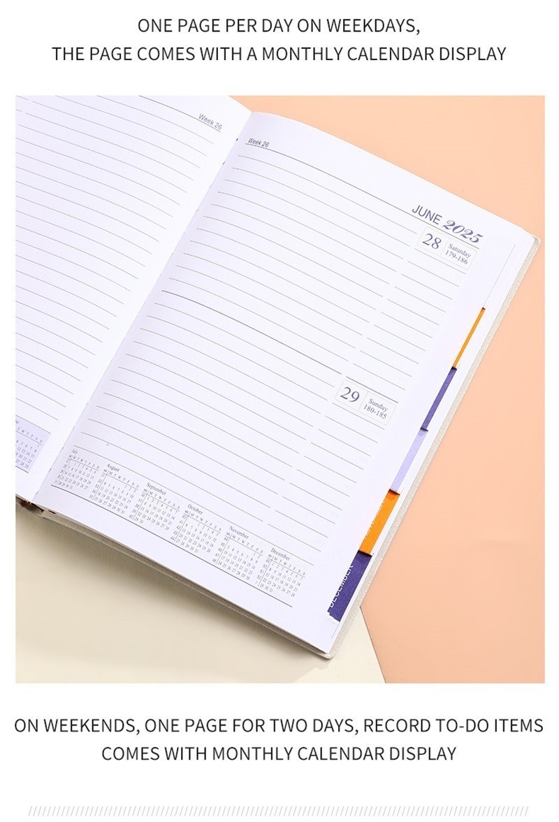 Ossayi 2025 A5 Daily Planners Schedule Book Leather Cover Calendar ...