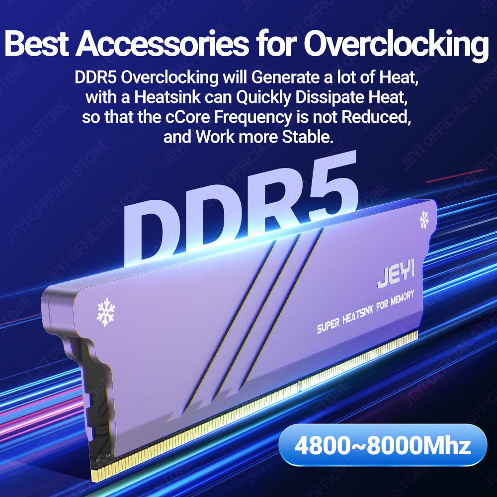 JEYI Memory RAM Heatsink With Thermal Pads, Desktop RAM Cooler DDR Radiation Dissipate for PC ...