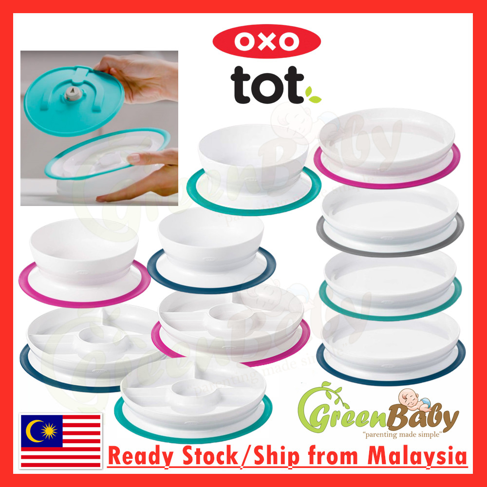 Oxo Tot Stick & Stay Suction Divided Plate | Suction Bowl | Suction Plate Non-spill Bowl ...