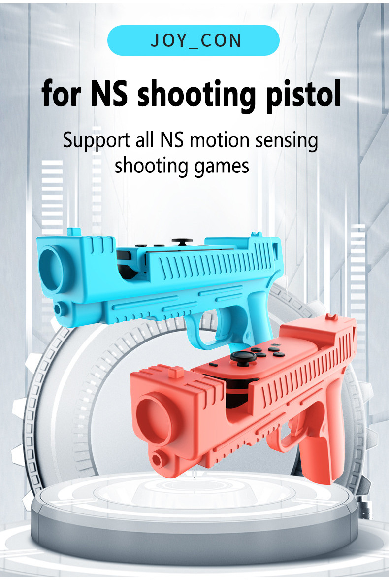 2PCS Joycon Handle Game Gun Shape Handgrip for Nintendo Switch/OLED ...