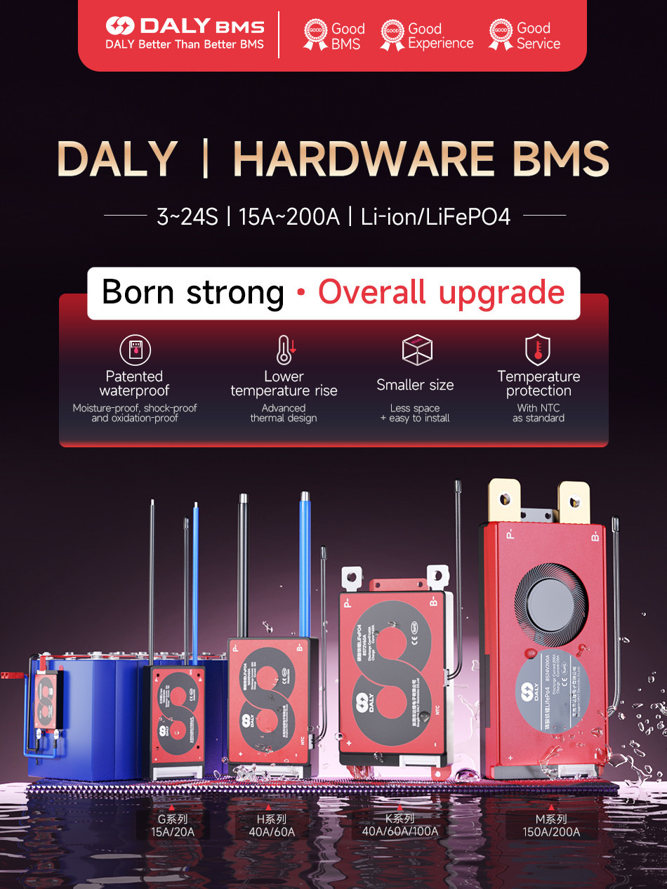 NEW KMS DALY Hardware BMS 3s 4s 7s 8s 10s 12s Li-ion LiFePO4 12V 24V ...