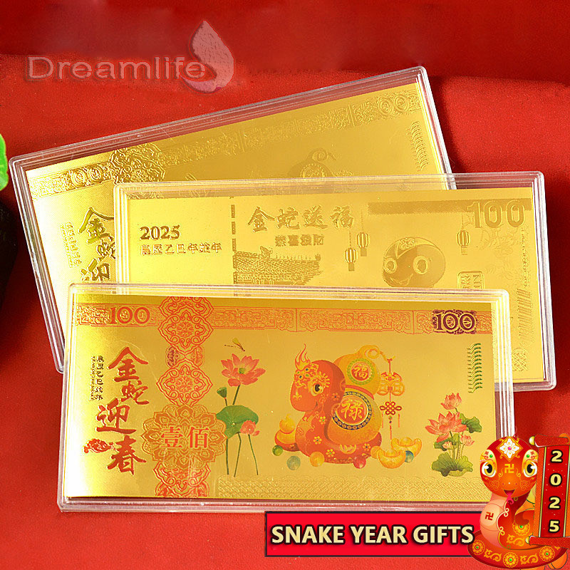 2025 Snake Year Acrylic Gold Banknotes Red Envelope Lucky Dollar Money ...