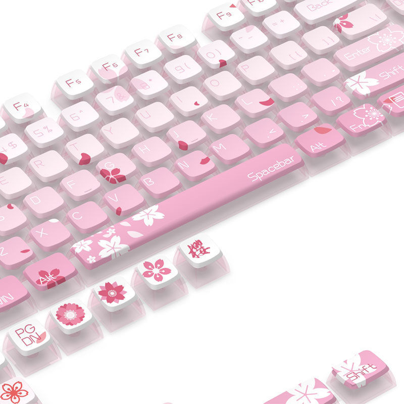 Falling Cherry Blossoms Colorful Pink Gradient Side Transparent Crystal ...