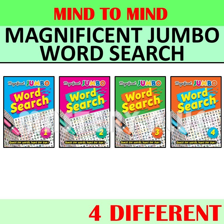 MAGNIFICENT JUMBO WORD SEARCH BOOK 1 2 3 4 - MIND TO MIND | Shopee Malaysia