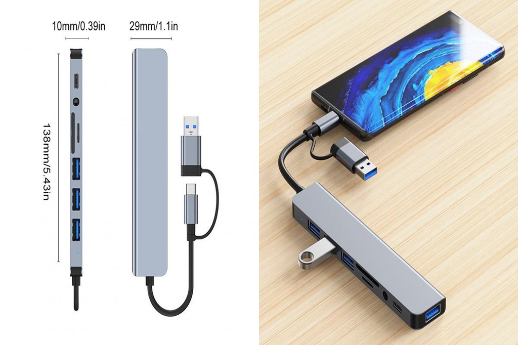Greenbox- Usb-c Hub Adapter Laptop Docking Station Portable Usb-c Hub ...