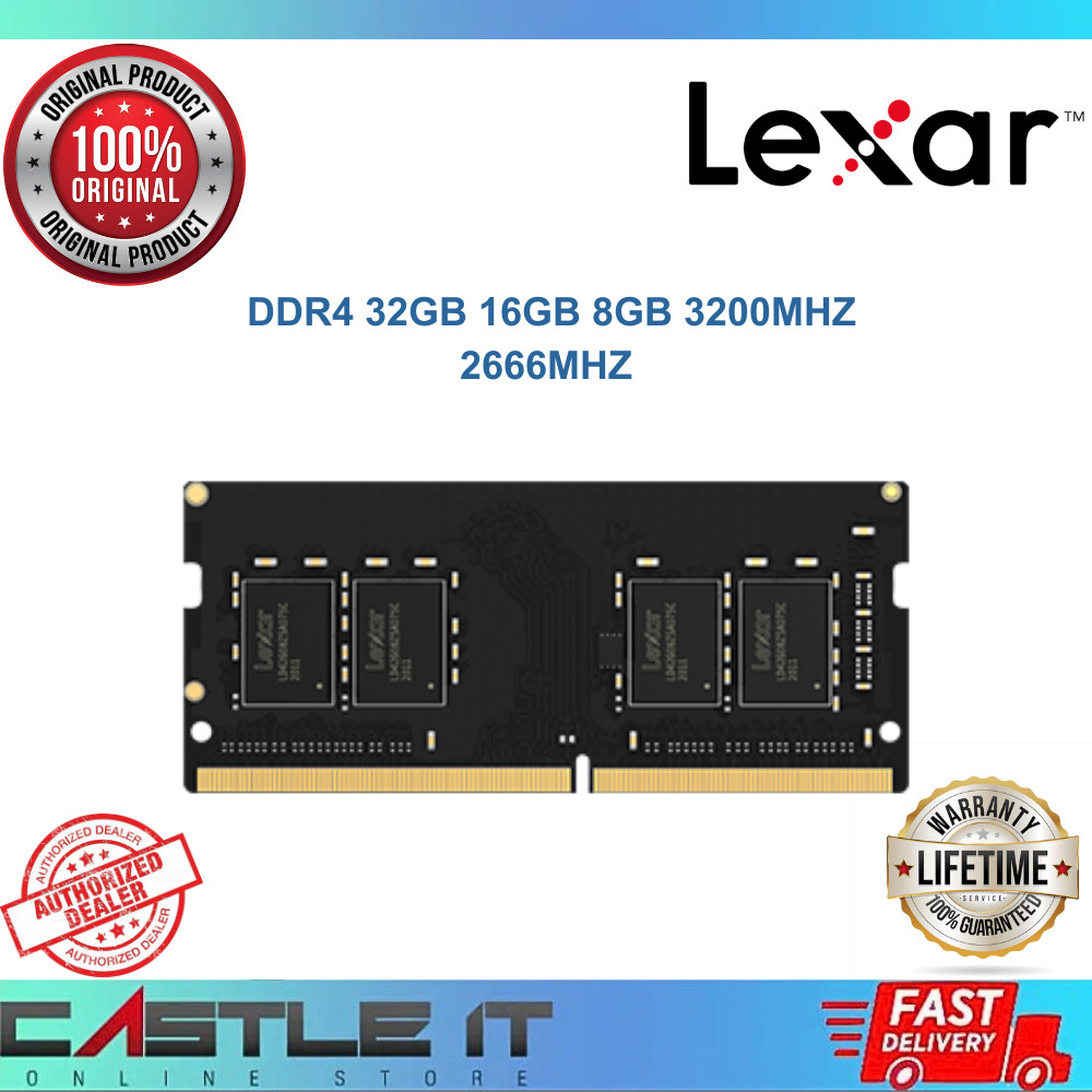 Lexar DDR4 32GB 16GB 8GB 3200MHZ 2666MHZ Value Series PC3200 PC2666 Notebook Laptop Sodimm Ram ...