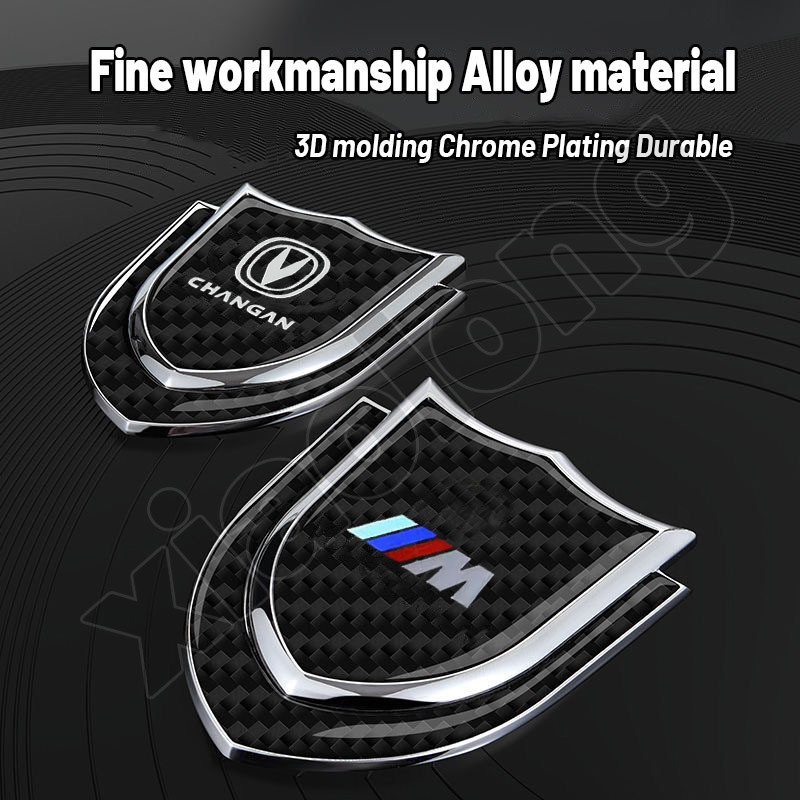High quality Car Logo Emblem Badge Chrome Sticker 3D Metal Carbon Fiber ...
