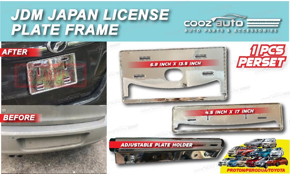Universal Car JDM Japan Number Plate Side Frame Folder Evo Design Car ...