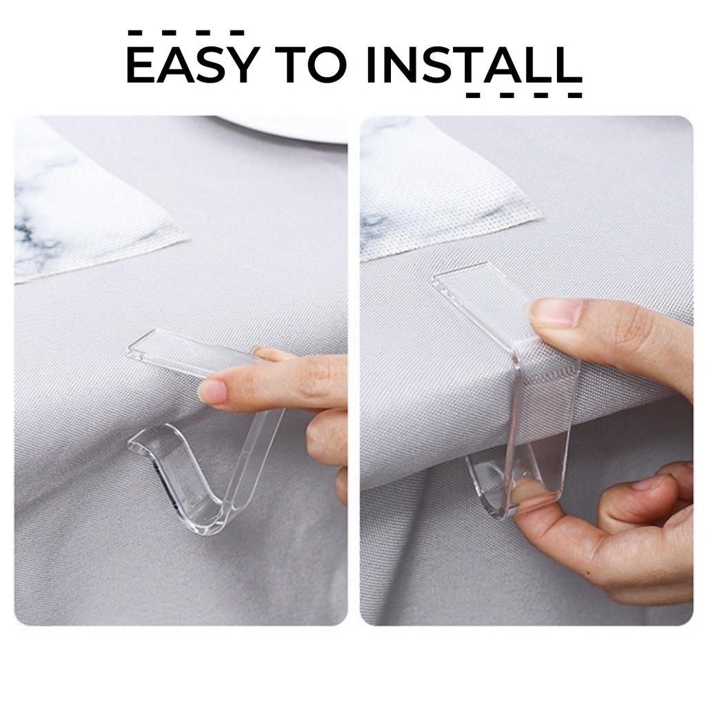 4pcs Transparent Tablecloth Clip Anti-Slip Table Cloth Clip Plastic ...